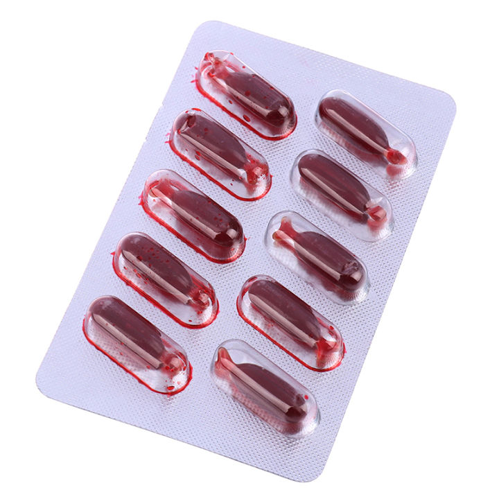 banbi 10Pcs Fake Blood Pill Vampire Toy Capsules Horror Funny Toy ...