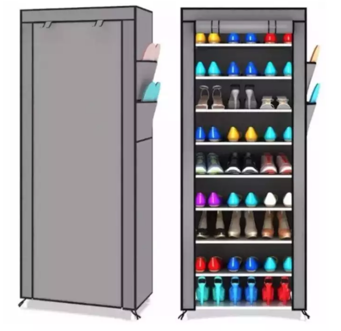 9 layer Shoe Rack Storage and Organizer Cabinet With Pocket(MULTICOLOR ...