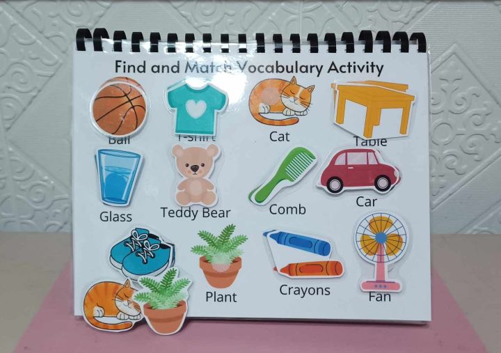 Find and Match Vocabulary Activities Busy Book Laminated Sheet ...