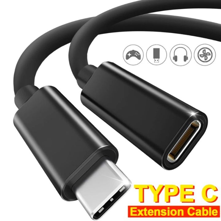 USB C Male To Type C Female Extension Cable Fast Charger OTG Adapter Data Wire Extender Cord for ...