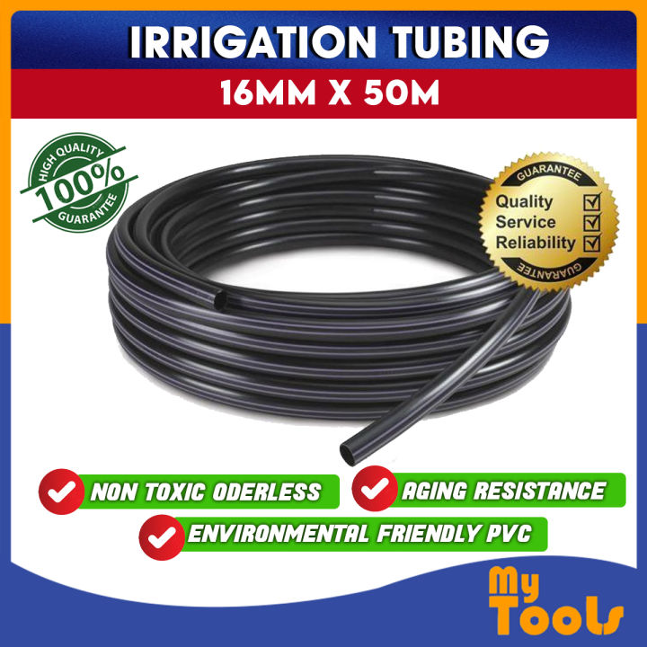 Mytools 16mm x 50Meter Irrigation Water Tubing Pipe Polytube Hose LDPE ...