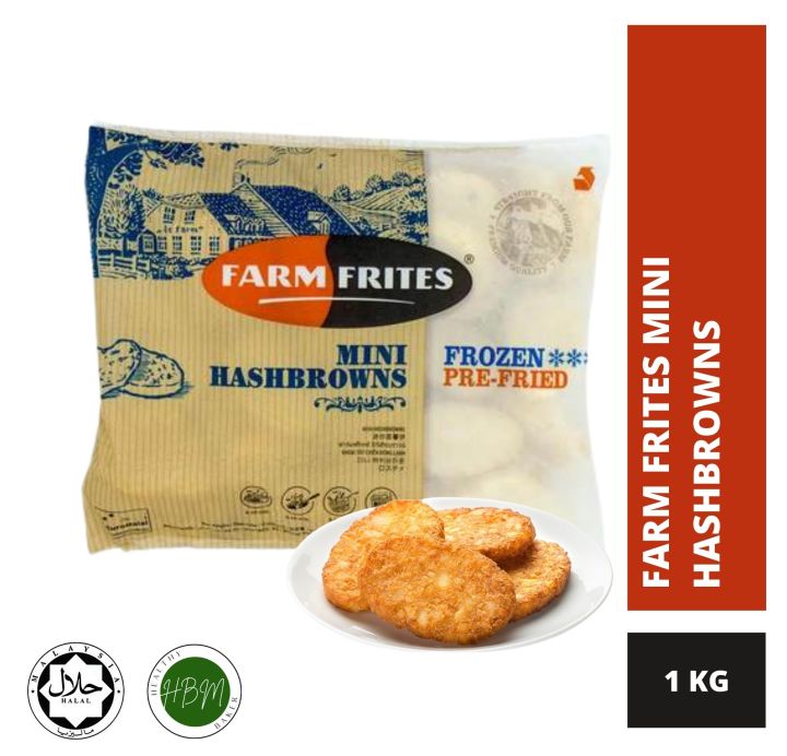 Ready Stock Farm Frites Mini Hash Brown 1kg / Frozen Food / Breakfast ...