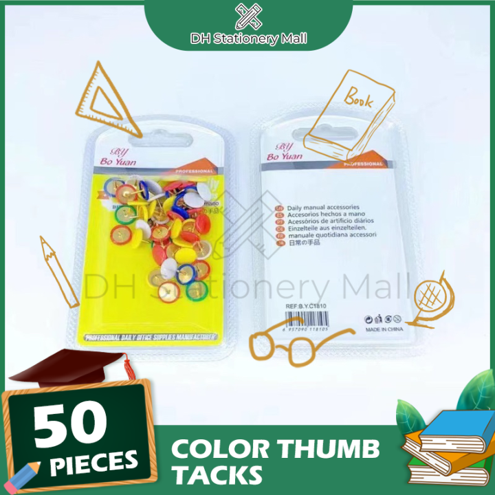 Thumb Tack 50 pcs color thumb tacks pack roundness push pins office map ...