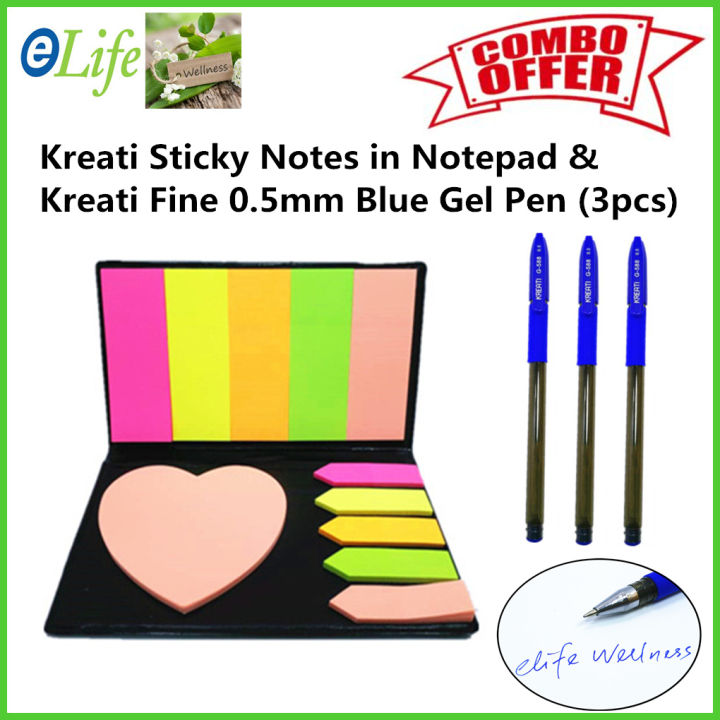 Combo Offer Sticky Notes Arrow Flags in Notepad *5 Colors 275 Pcs ...