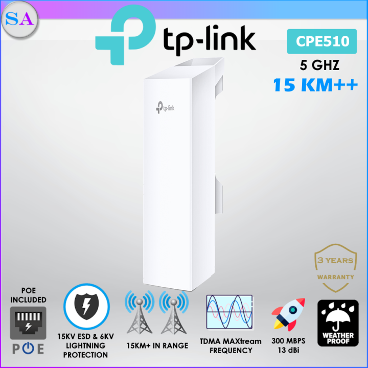 TP-Link CPE210 / CPE220 2.4Ghz / CPE510 5GHz 300Mbps Outdoor CPE AP ...