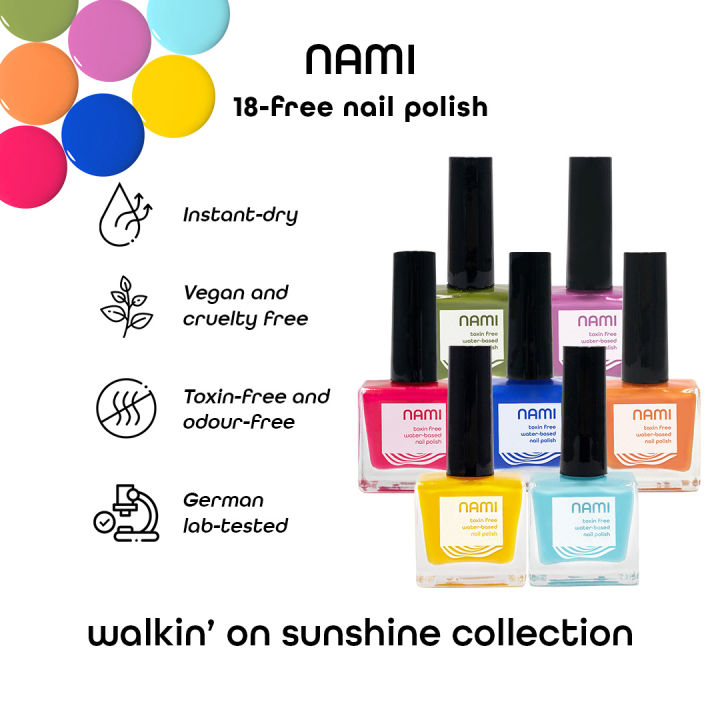 walkin' on sunshine nami natural nail polish bundle: summer collection ...