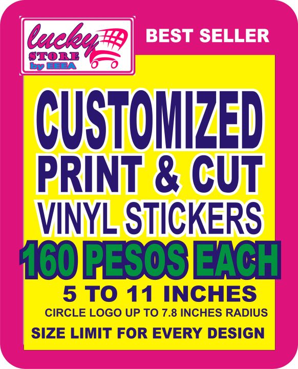 CUSTOMIZED PERSONALIZED STICKER SIZE 5 INCHES UP | Lazada PH