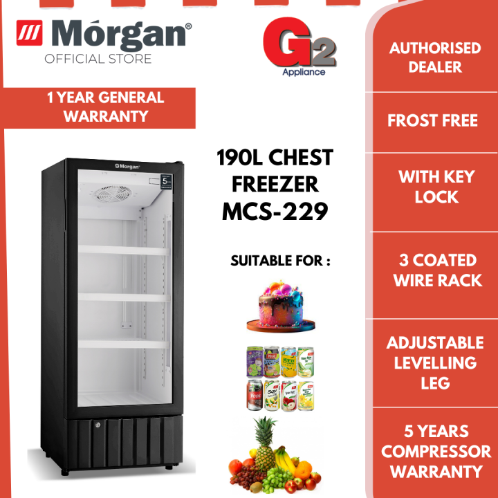MORGAN [AUTHORISED DEALER] SINGLE DOOR SHOWCASE CHILLER MCS-229 (190L ...