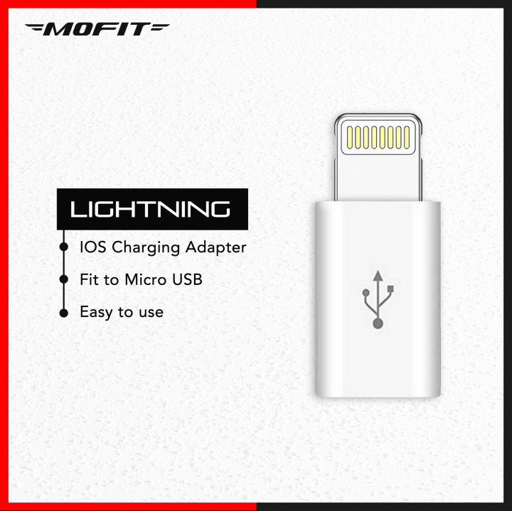 Mofit Lightning IOS Charging Adapter (Fit to Micro USB) | Lazada PH