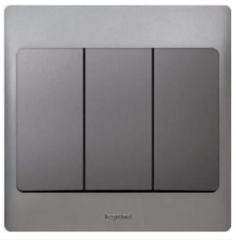 [White/ Color] Legrand Mallia - 3 Gang 1 Way Switch/ Safety mark ...