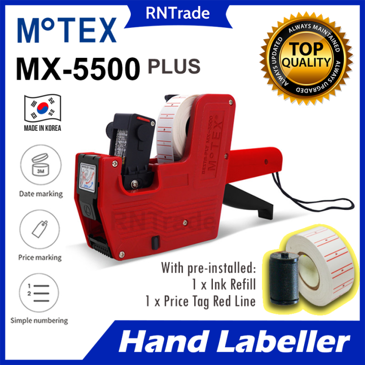 Motex Plus MX-5500 MX5500 1 Liner Price Tag Gun Labeler with 8 Digits ...
