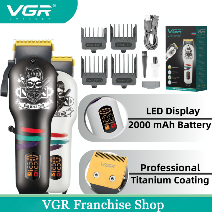 VGR Professional Hair Clipper Titanium Coating Blade Hair Trimmer ...