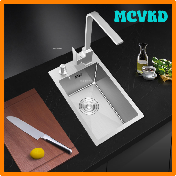 MCVKD Stainless Steel Small Kitchen Sink Single Sink Barth Eke Hand ...