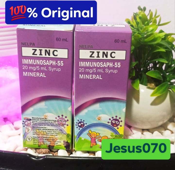 IMMUNOSAPH-55 ZINC MINERAL by NELPA 60mL for Children & Adult - FDA Reg ...