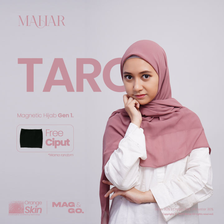 Magnet Hijab Mahar Generation 1 Kerudung Hijab Segi Empat Premium Instant Orange Skin Technology ...