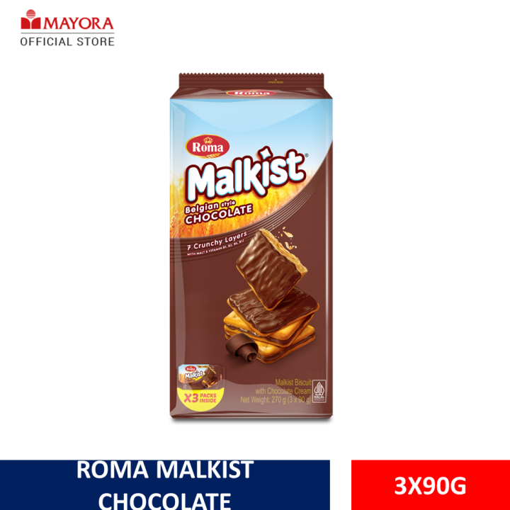 Roma Malkist Biscuit 270g (3x90g) - Chocolate | Lazada