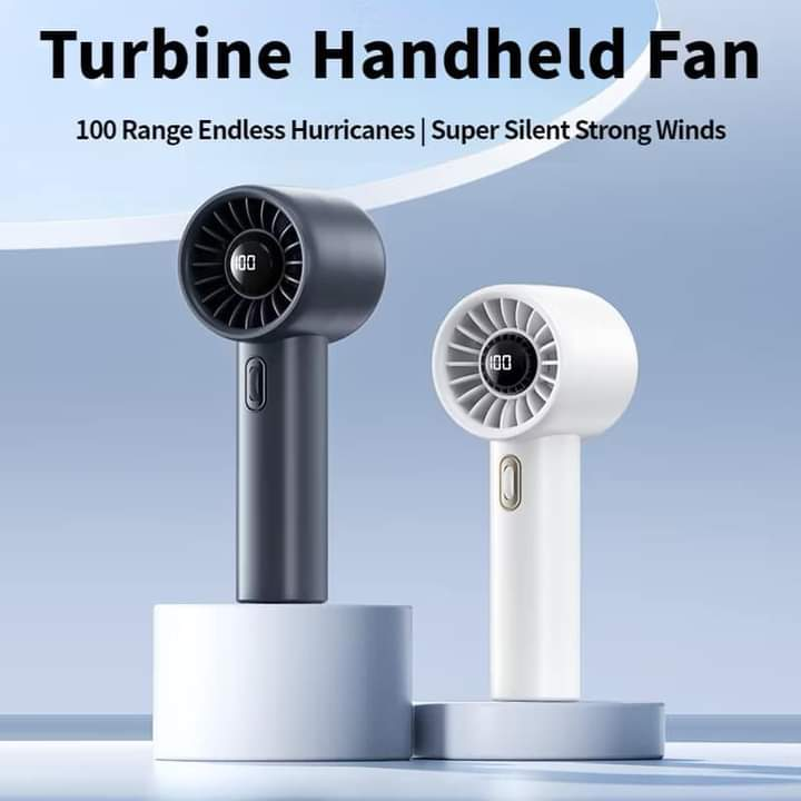Handheld turbine fan rechargeable 100 gears stepless speed digital ...