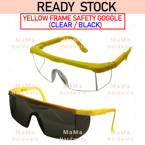 Eye Protection Safety Google Eyewear Yellow Frame Safety Goggle Cermin ...