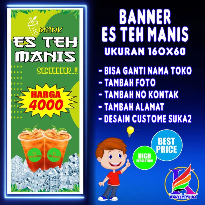 Spanduk Banner Jual Es Teh Manis/ Banner Jual Es Teh Manis Viral ...