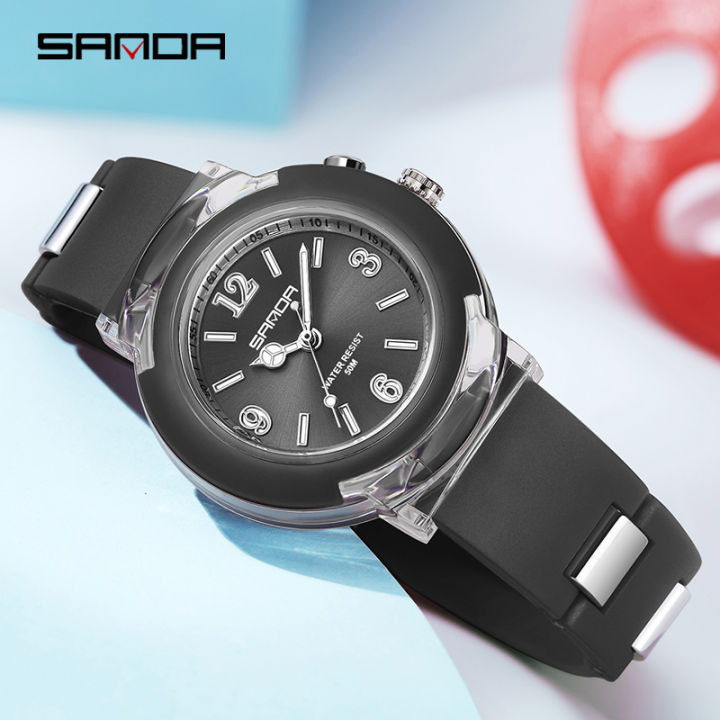 SANDA Youth and Children's Simple Solid Flash Watch Sport Quartz Watch ...