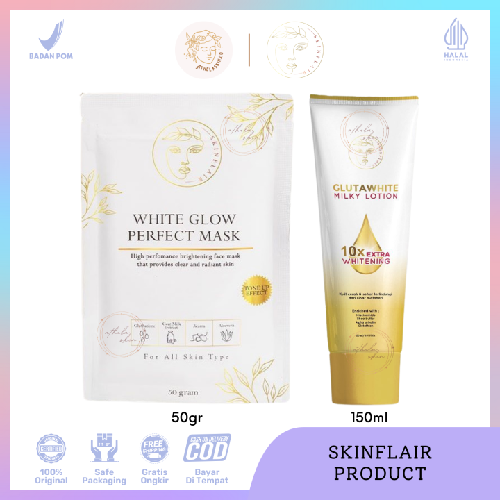 Skinflair White Glow Perfect Mask Rice and Milk Masker Tone Up Pencerah ...