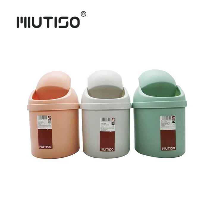 Miutiso Small Round Plastic Garbage desk trash bin 1.5L Disposal ...