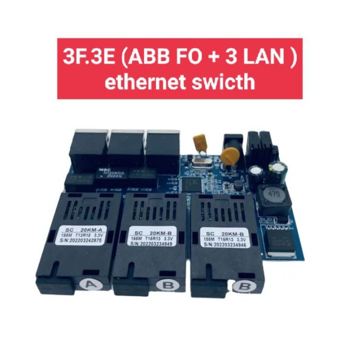 100M 3F3E Fiber Optik PCB Board / Media Converter ( AAB ) 3FO.2LAN ...