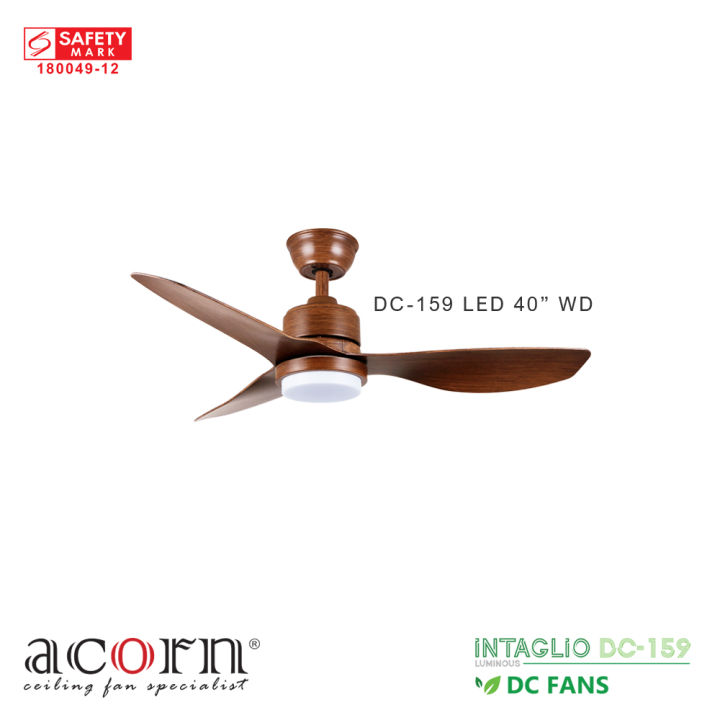 Acorn Intaglio DC-159 | 40 Inch Ceiling Fan | 22W LED Tri-Color ...