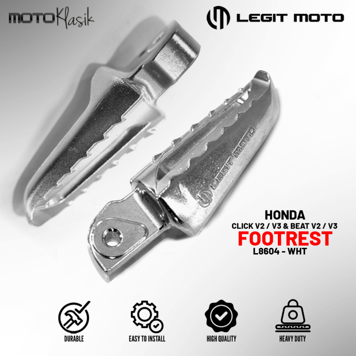 LEGITMOTO HONDA CLICK V2 V3 / BEAT FI V2 V3 PILLION STEP ARM FOOTREST ...