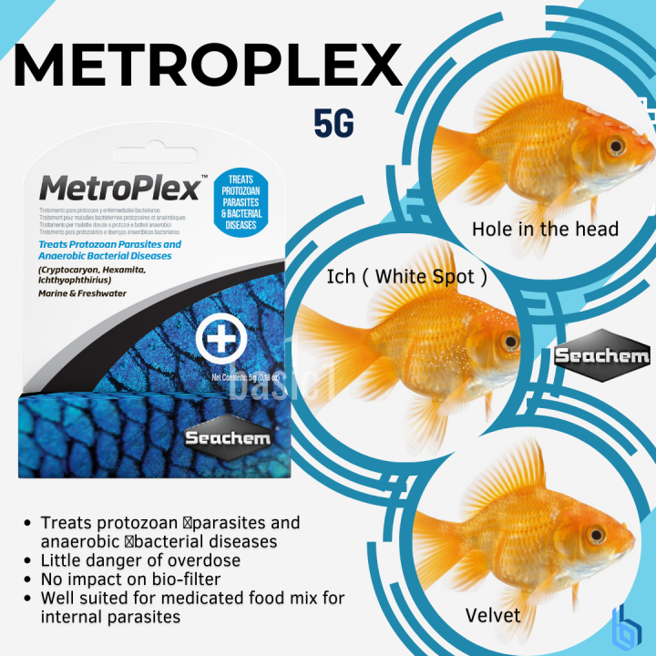 SEACHEM METROPLEX ANTI PARASITE 5G / 0.2 OZ ( Treats protozoan ...