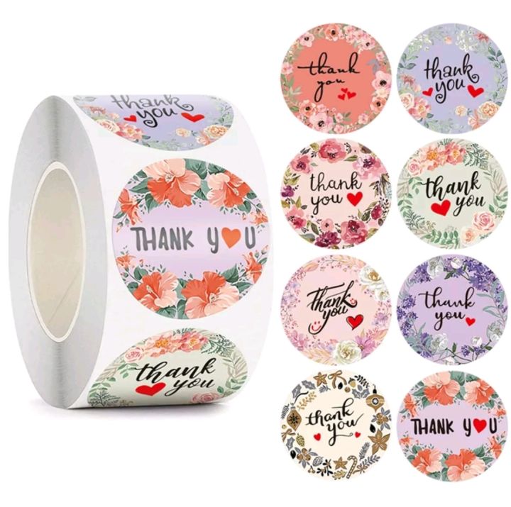 Sticker Souvenir Stiker Thank You Floral Bunga Pastel 500pcs | Lazada ...