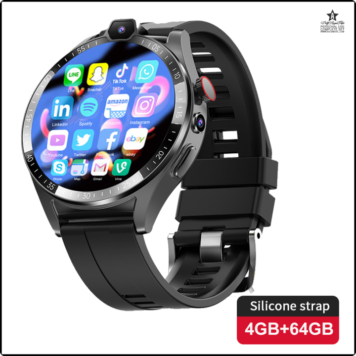 [Unon] นาฬิกาอัจฉริยะ2024 Kom4 4G Lte,สมาร์ทวอทช์ Dual-Kamera WiFi GPS ...
