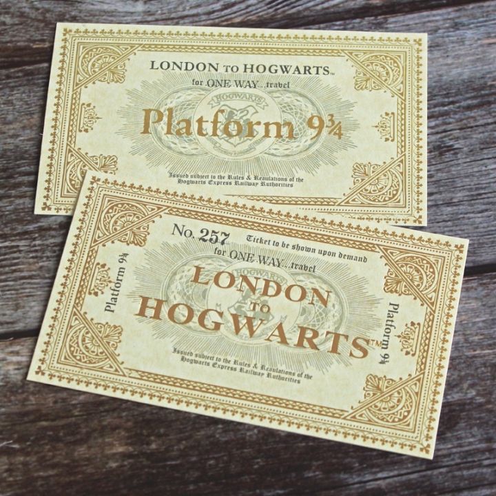 Harry Potter Platform 9 and 3/4 Ticket Hogwarts Admission Letter ...