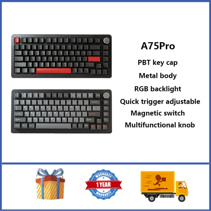 DrunkDeer A75 Pro Magnetic Switch Mechanical Keyboard RGB Hot swappable Rapid Trigger Custom ...