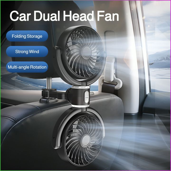 Fan Multi-angle Rotation Air Supply Car Fan Vehicle Strong Wind Folding ...