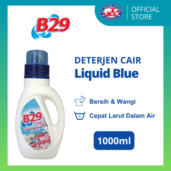 B29 LIQUID DETERJEN BIRU 1 LITER BOTOL / SABUN CUCI CAIR UNTUK PAKAIAN ...