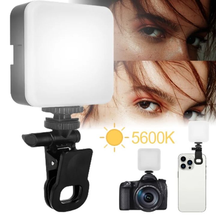 5600K Mini Portable Camera Lighting Camera Video Lights Clip Flash Fill ...