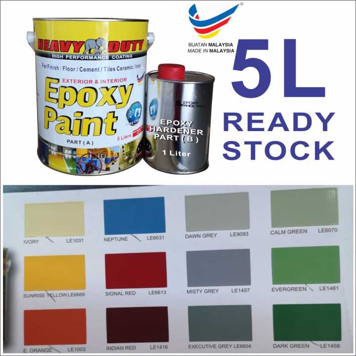5 Liter EPOXY ( 5L HEAVY DUTY EPOXY PAINT ) Two Pack Epoxy Floor Paint ...