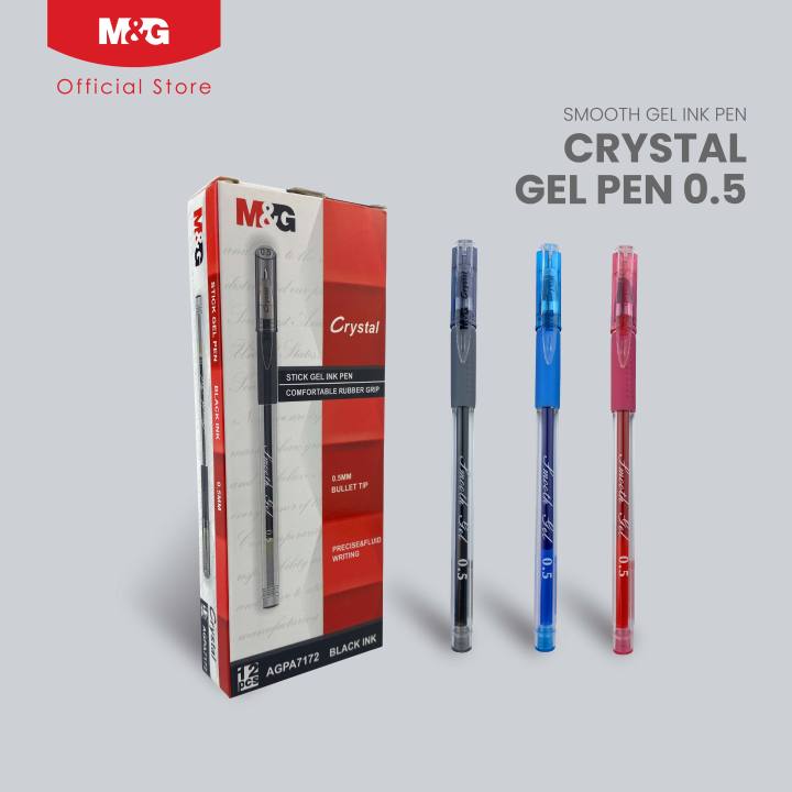 M&G Crystal Smooth Gel Ink Bullet Tip Stick Gel Pen 0.5mm, Comfortable ...