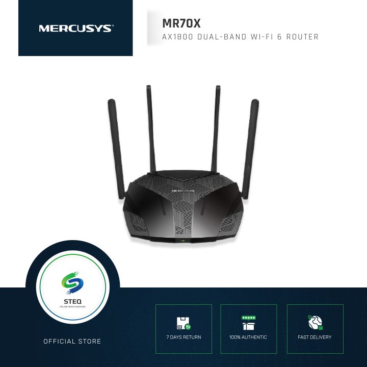 STEQ MERCUSYS MR70X AX1800 Dual-Band WiFi 6 Router | Lazada PH