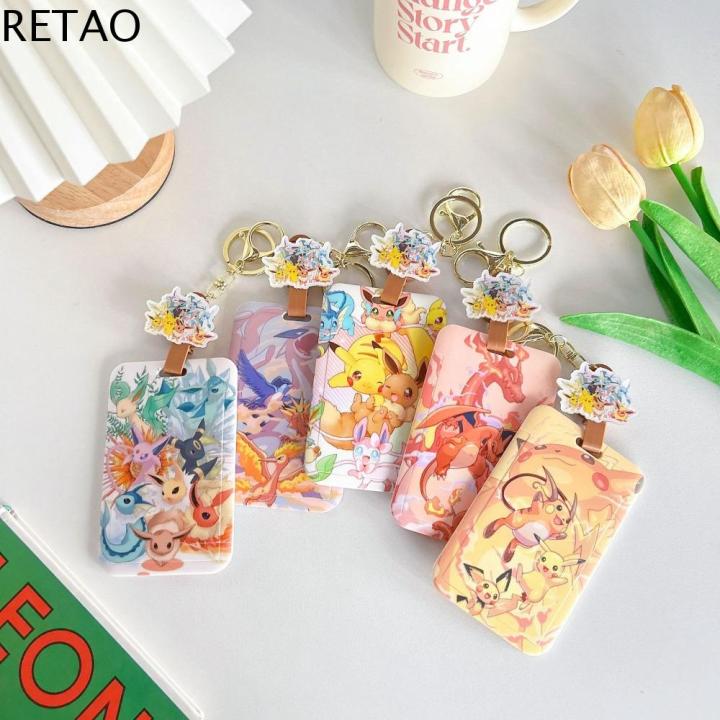 RETAO Pokemon Anime Pikachu Card Holder Retractable Buckle Documents ...