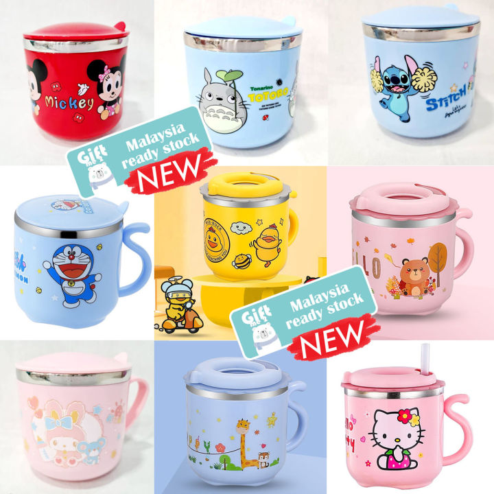270ml Children stainless steel mug Cartoon Melody Kitty Totoro Stitch ...