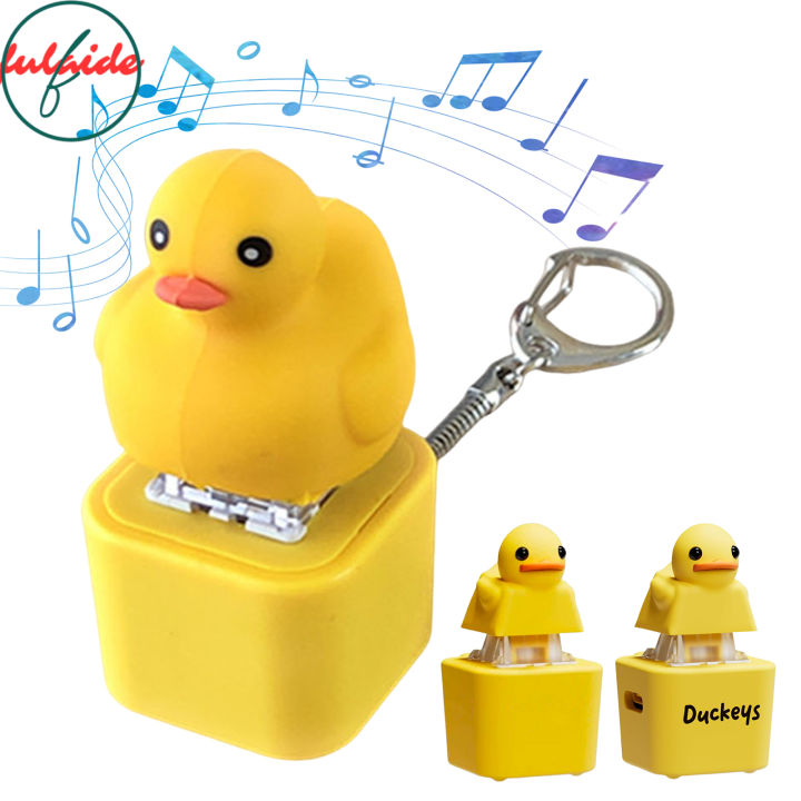 Duck Keycap Keychain Quacking Duck Fidget Toy with Light And Sound ...