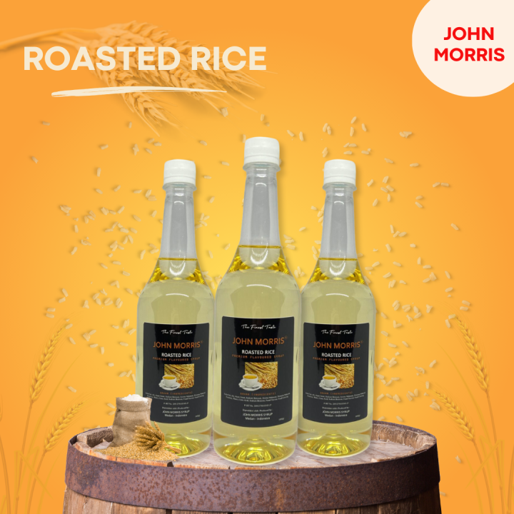 JOHN MORRIS Premium Flavoured Syrup Roasted Rice 1000 ml / Sirup Rasa ...