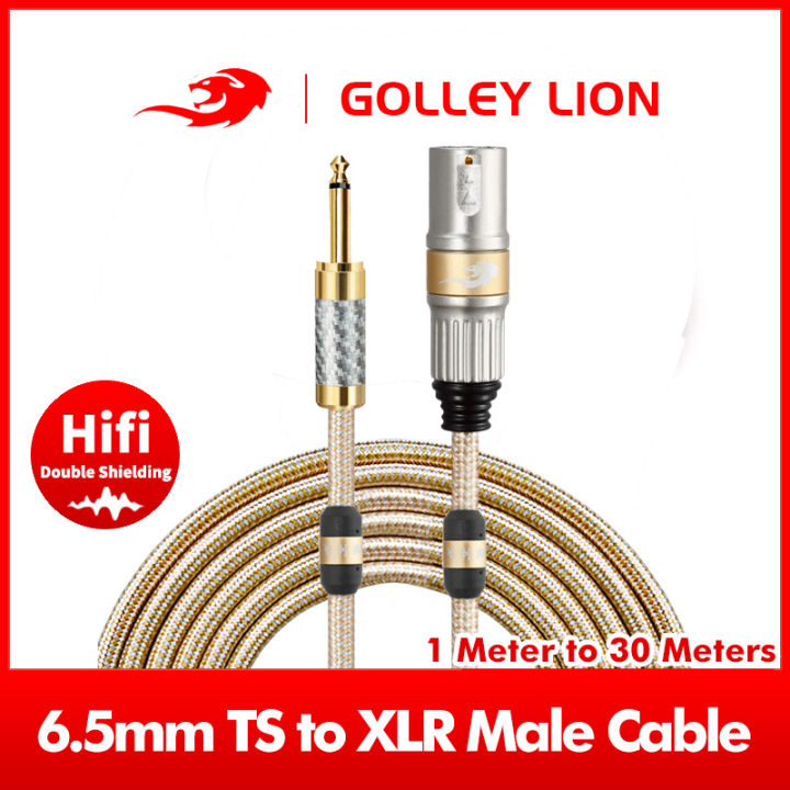 XLR Male to 1/4 Inch TS Mono Unbalanced Microphone Cable, 6.35mm to XLR ...