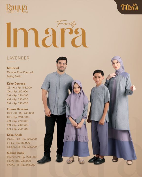 NIBRAS RAYYA SERIES TERBARU 2024 COUPLE KELUARGA IMARA LAVENDER ...