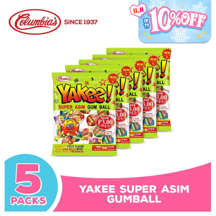 Columbia Candies: Yakee Super Asim Gum Balls Bundle of 5 | Lazada PH