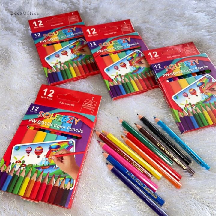 Crayon Pensil Warna 12 pcs Ukuran Kecil / Collor Pencil Paper Box ...
