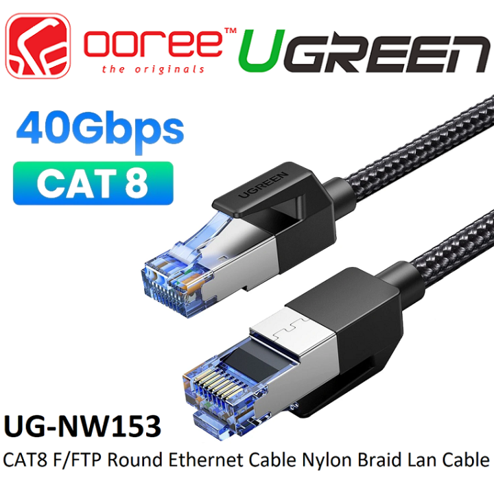 UGREEN CAT 8 F/FTP ROUND ETHERNET PATCH CABLE GIGABIT RJ45 NETWORK WIRE ...
