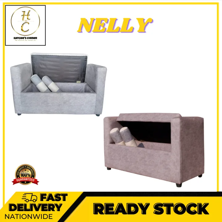 NELLY MODERN STORAGE BENCH SOFA WITH 2 PCS BOLSTER - HATCHIE'S CORNER ...